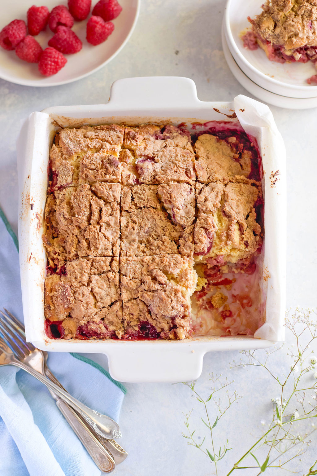 Easiest Raspberry Buckle Cake Recipe | Good Life Eats®