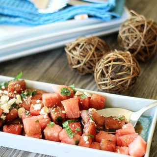 Watermelon and Mint Salad | Watermelon with Feta and Mint | Good Life Eats