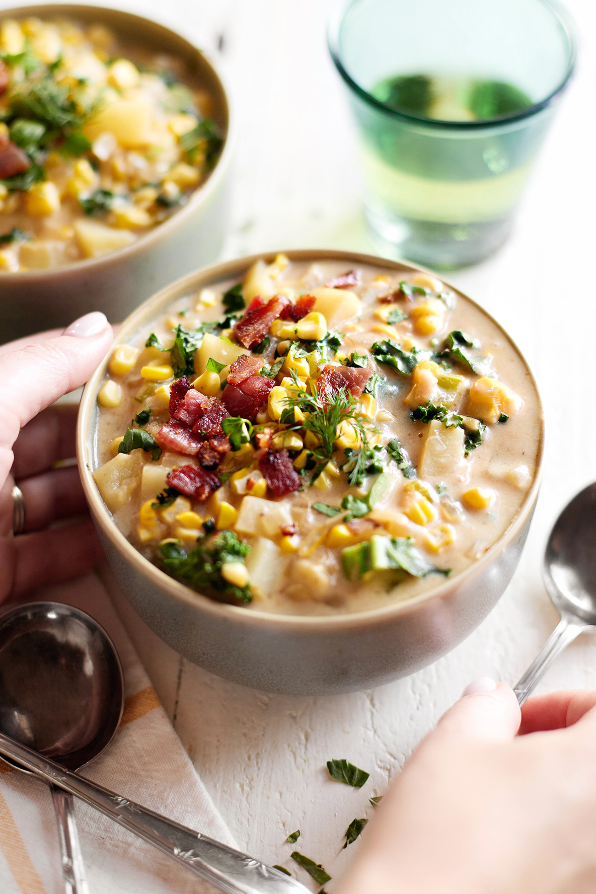 Creamy Roasted Corn Chowder with Bacon | Good Life Eats®