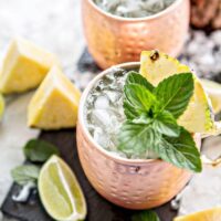 Fresh Pineapple Mint Moscow Mules | Good Life Eats