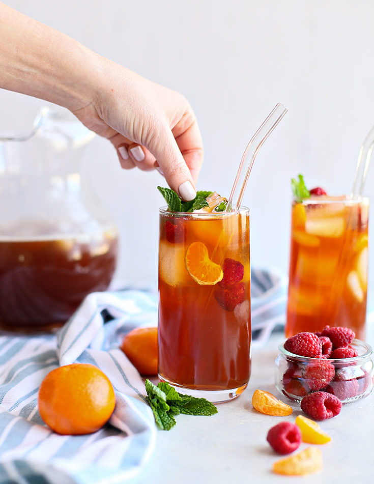 Tangerine Raspberry Iced Tea Recipe (Refined Sugar-Free!) | Good Life Eats®