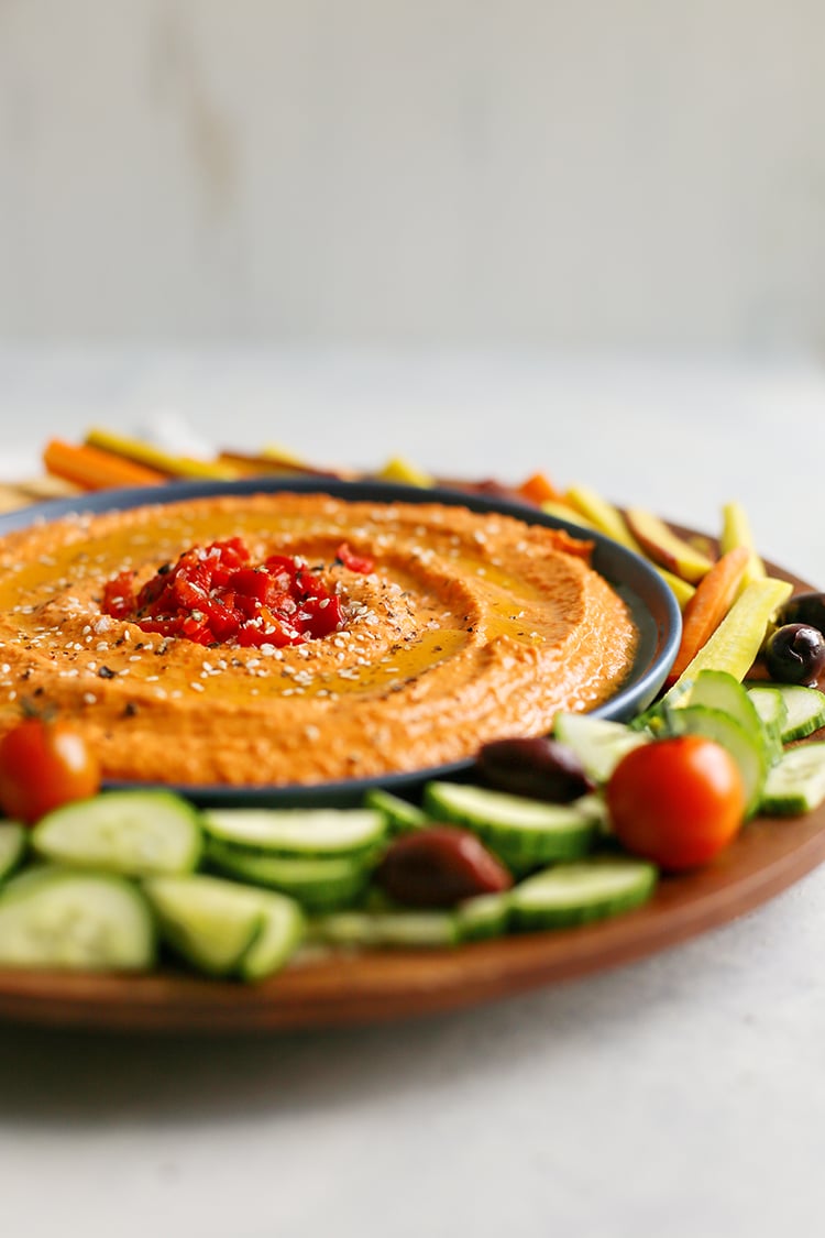 Roasted Red Pepper Hummus | Good Life Eats®