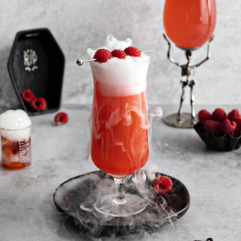 Spooky Gin Spritz (How to Make a Raspberry Gin Cocktail) | Good Life Eats