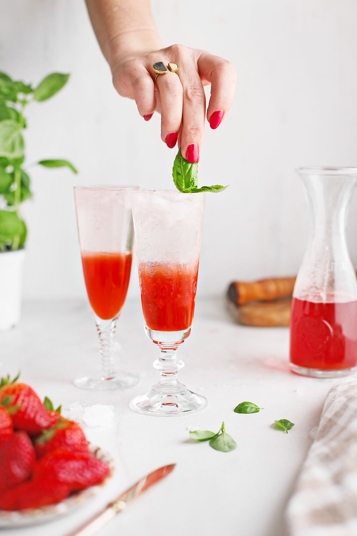 Strawberry Basil Shrub Cocktail | Good Life Eats