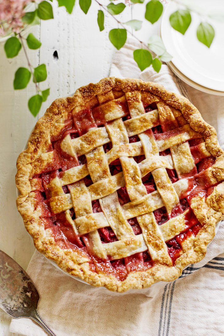 Easy Strawberry Rhubarb Lattice Pie Recipe | Good Life Eats®