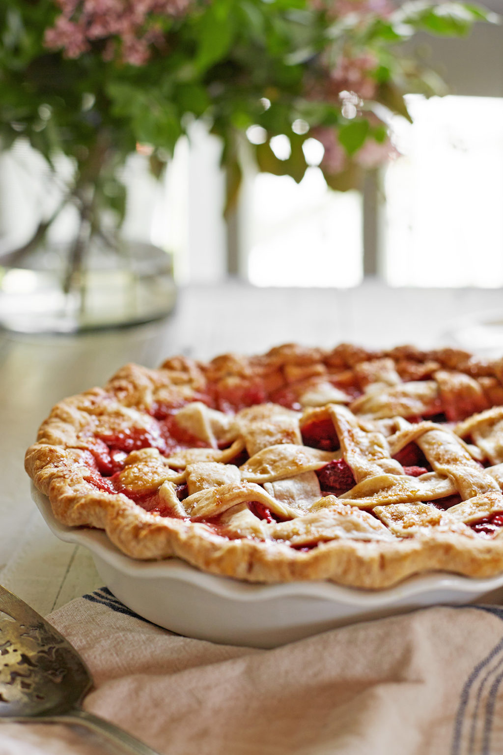 Easy Strawberry Rhubarb Lattice Pie Recipe | Good Life Eats®