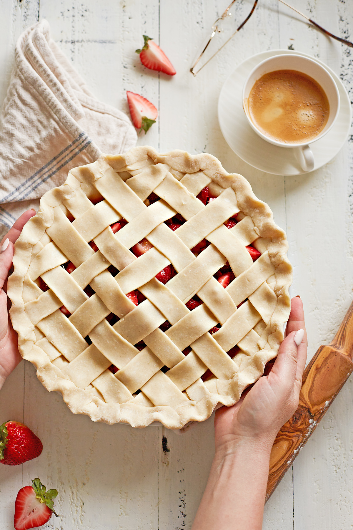 Easy Strawberry Rhubarb Lattice Pie Recipe | Good Life Eats®