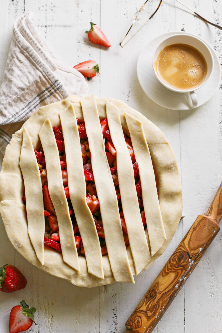 Easy Strawberry Rhubarb Lattice Pie Recipe | Good Life Eats®
