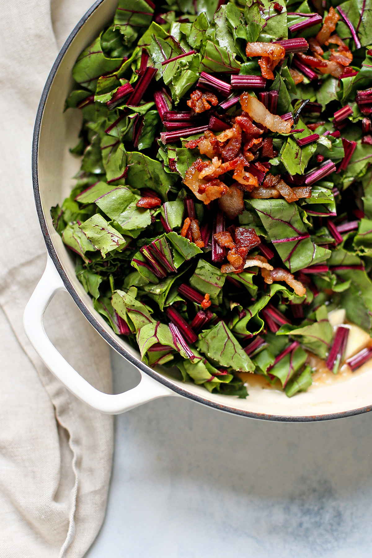 Bacon Balsamic Beet Greens | Good Life Eats®