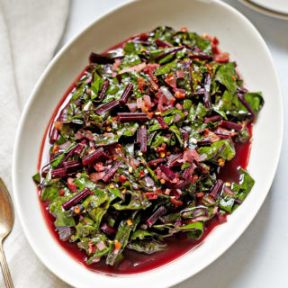 Bacon Balsamic Beet Greens | Good Life Eats®