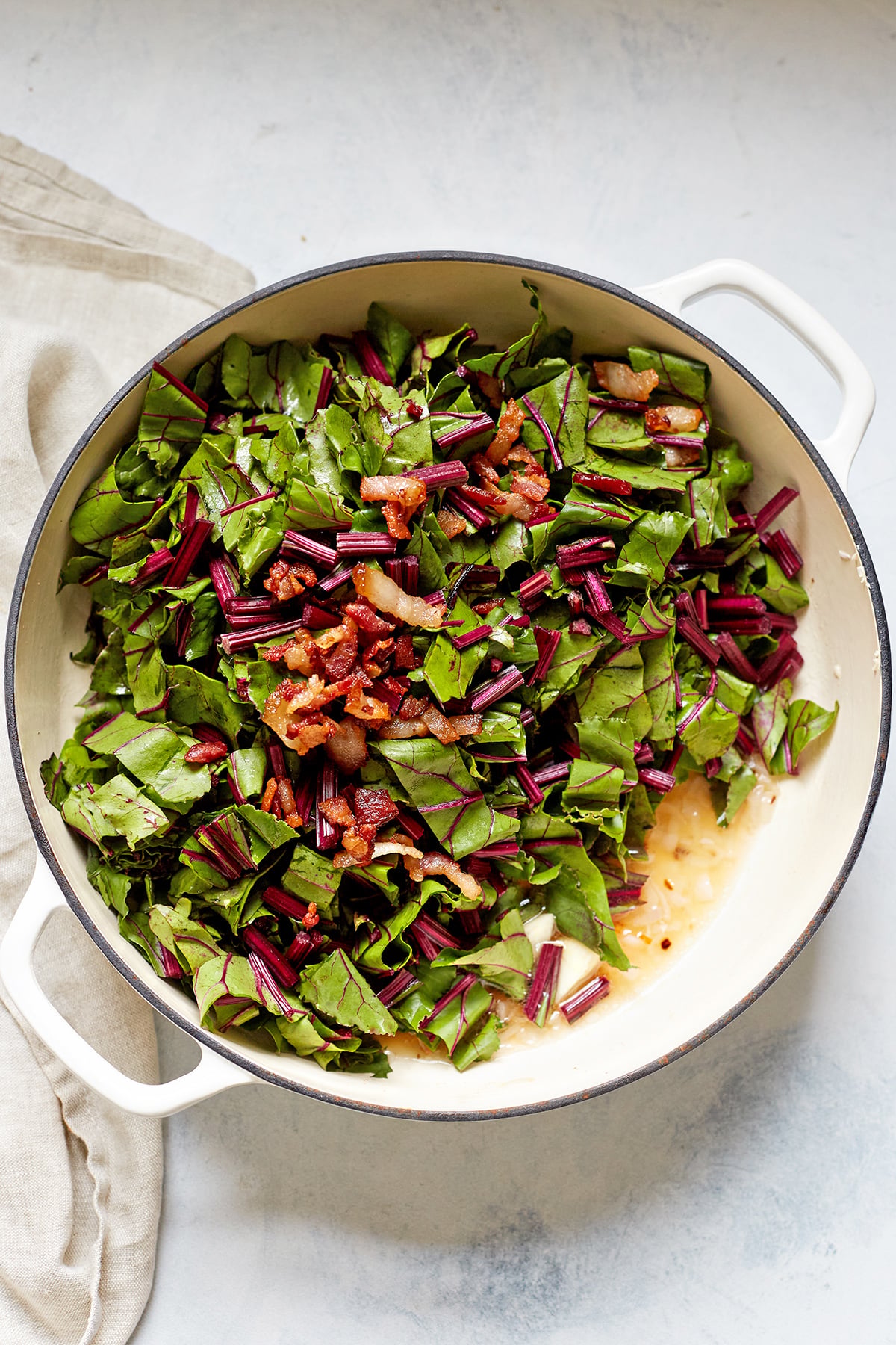 Bacon Balsamic Beet Greens | Good Life Eats®
