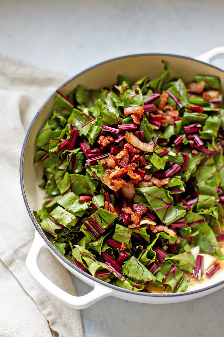 Bacon Balsamic Beet Greens | Good Life Eats®