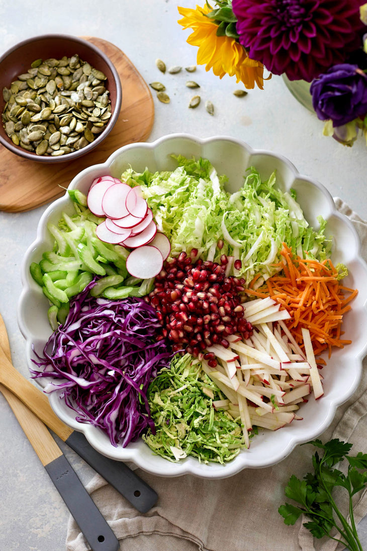 Fall Brussels Sprouts and Cabbage Salad | Good Life Eats®