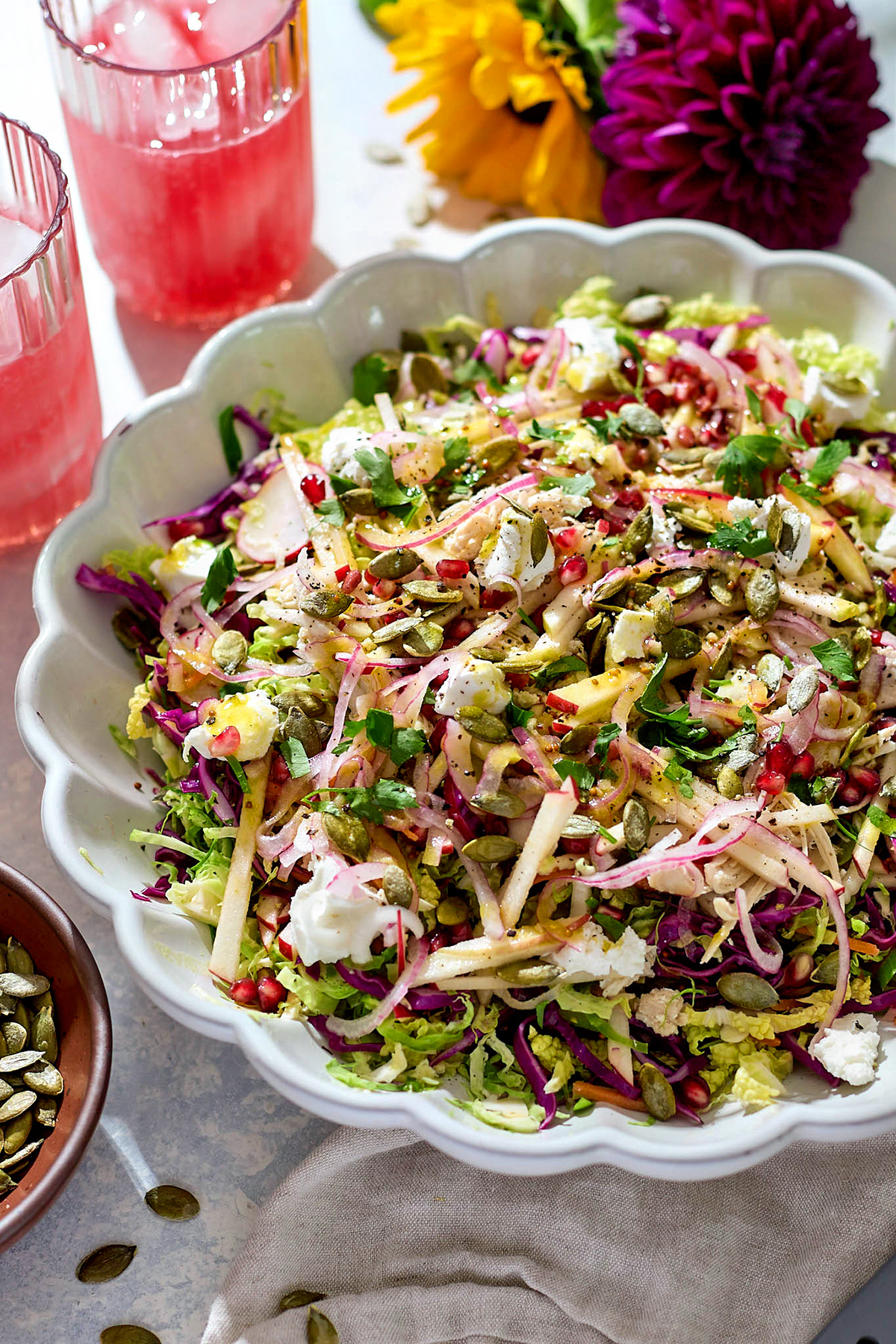 Fall Brussels Sprouts and Cabbage Salad | Good Life Eats®